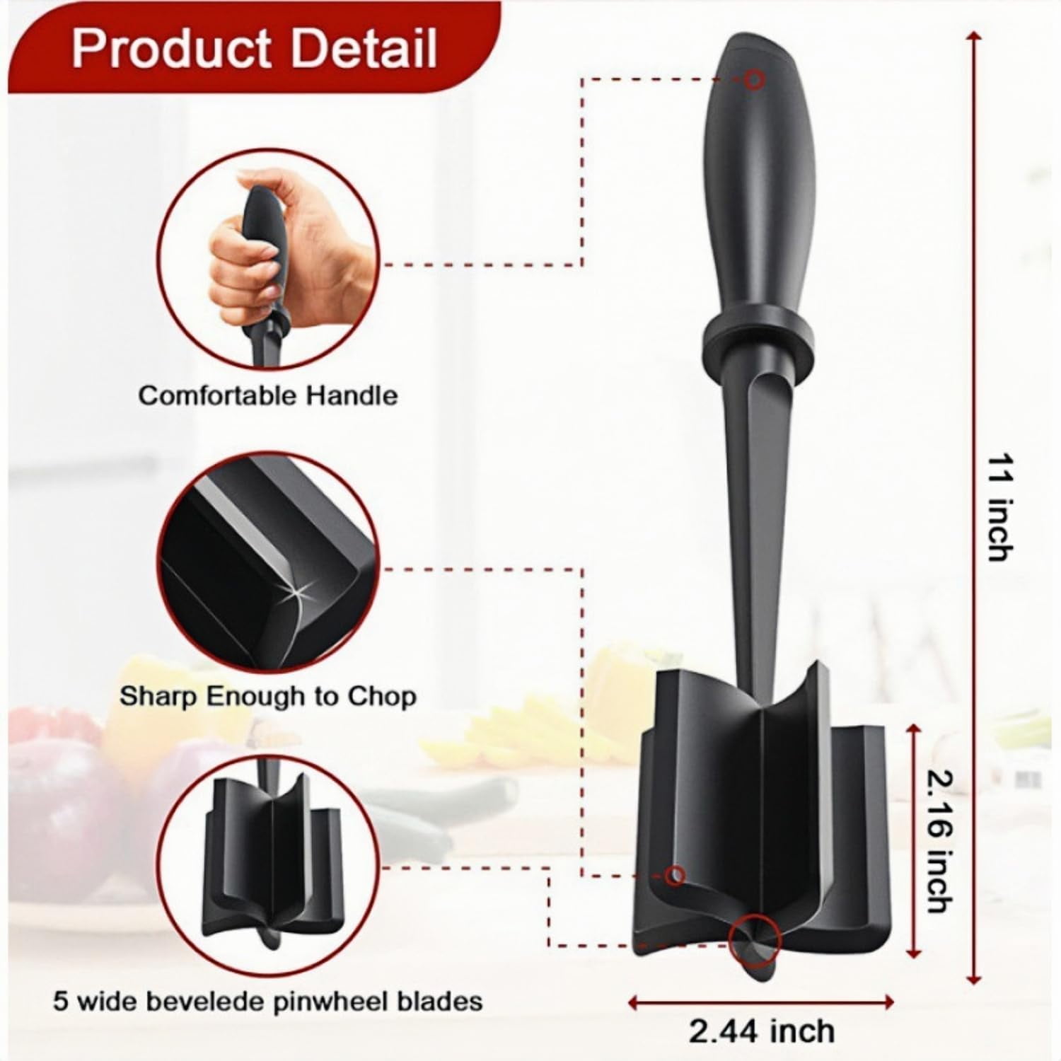 2PCS Meat Chopper, Hamburger Chopper, Professional Multifunctional Heat ...