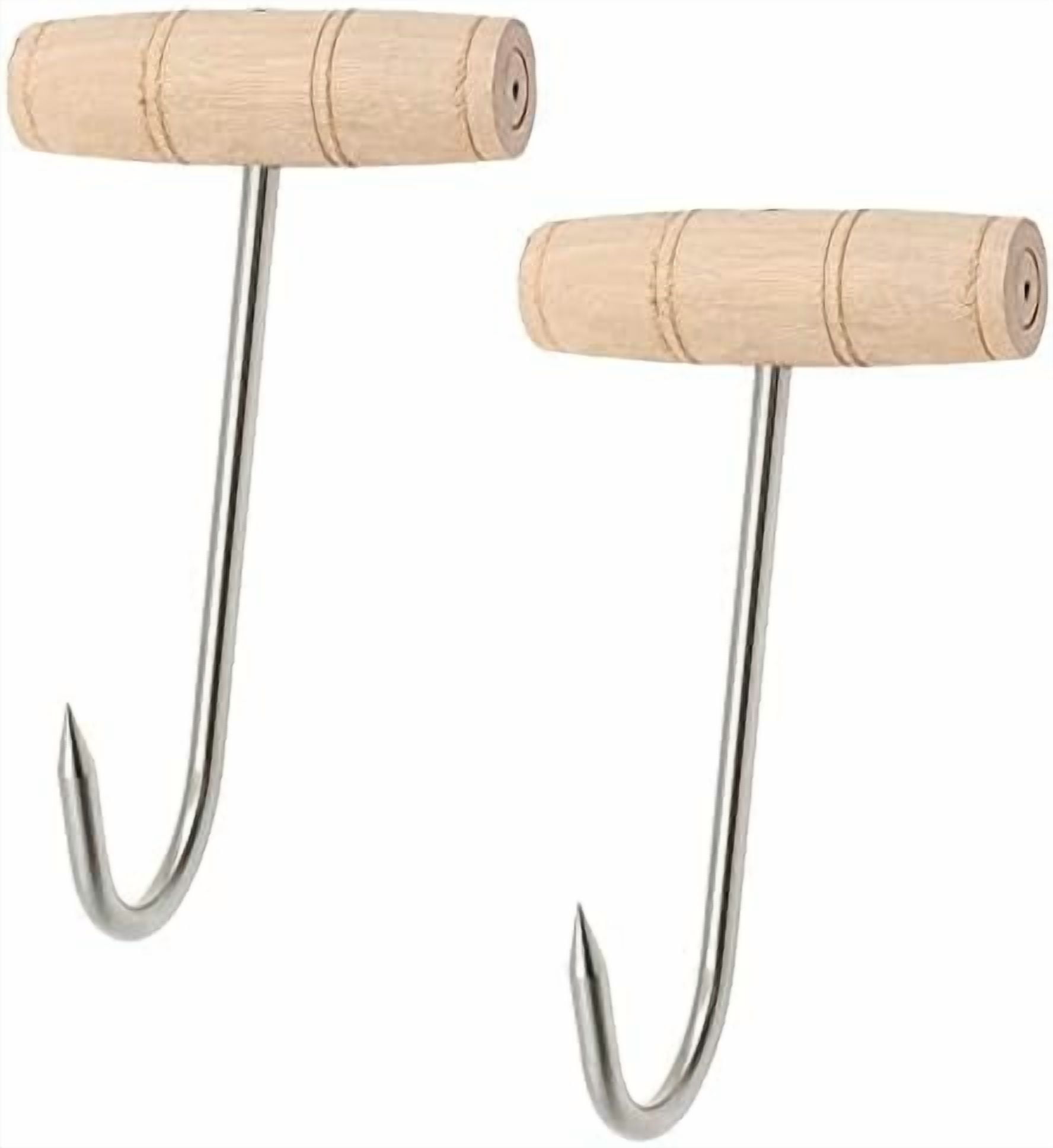 2PCS Meat Hooks for Butchering, 7 Inch Stainless Steel T Shaped Butcher ...