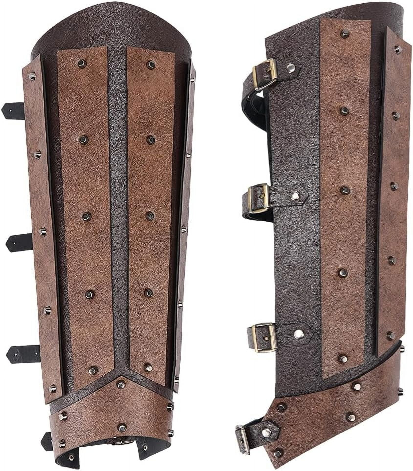 2PCS Medieval Knight Leg Guards Covers Leather Leg Gaiters Retro ...
