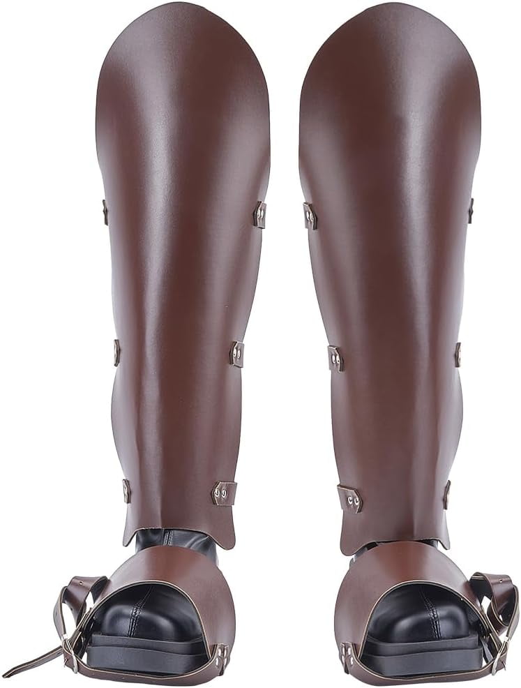2PCS Medieval Pirate Boot Covers Renaissance Viking Leg Guards Gaiters ...