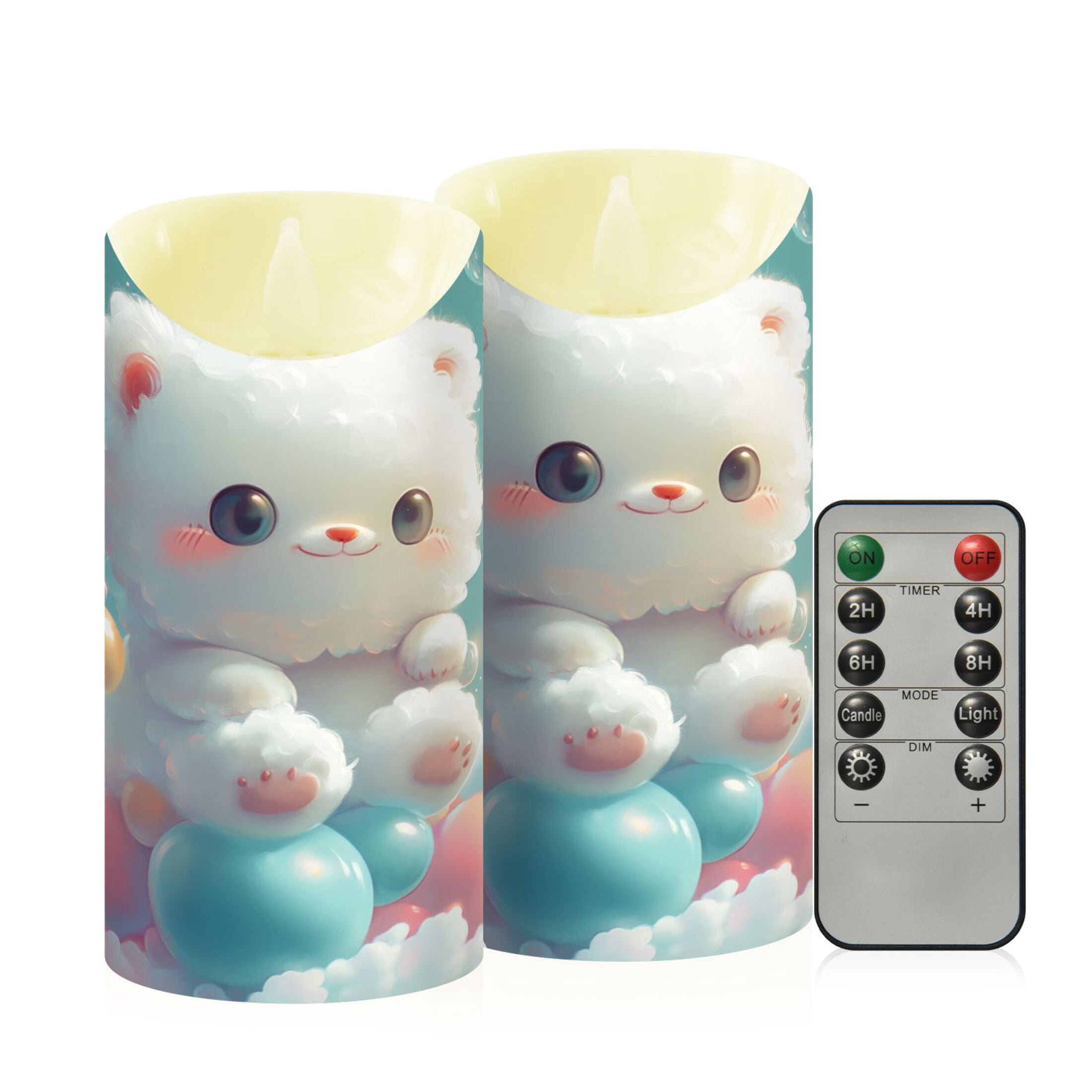 2PCS Medium Flameless Candles Lamp Flameless Candles Slanted Candle ...