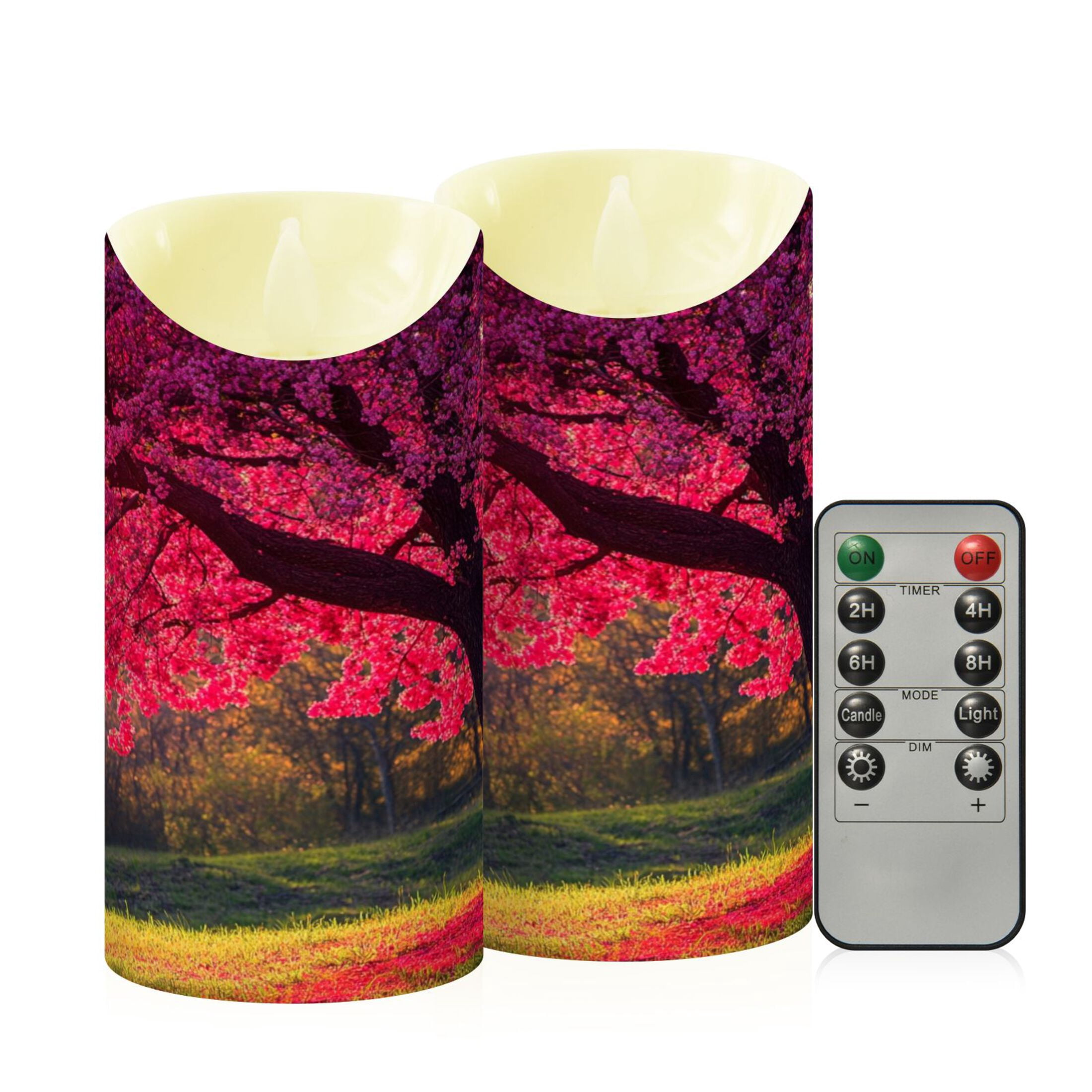 2PCS Medium Flameless Candles Lamp Flameless Candles Slanted Candle ...