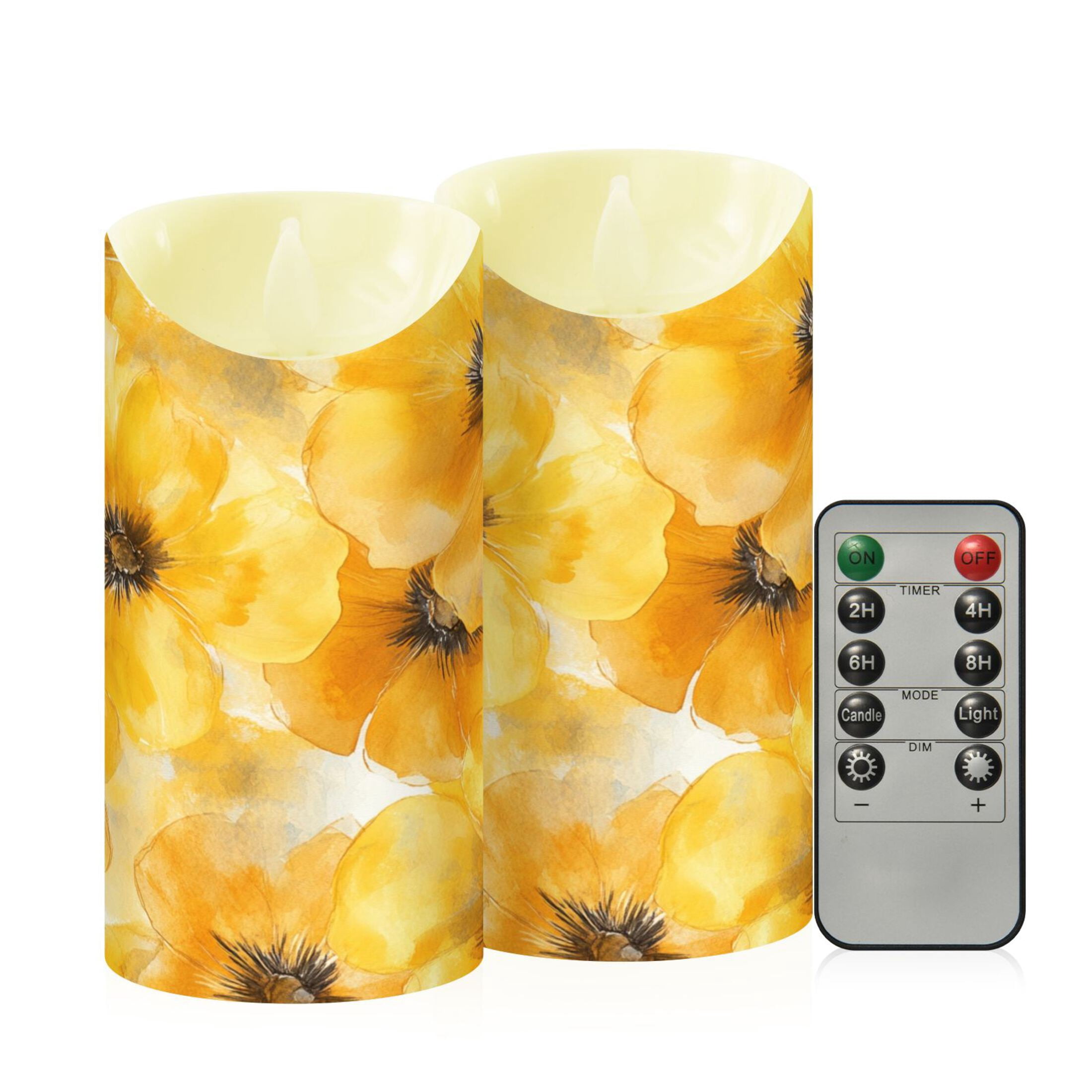 2PCS Medium Flameless Candles Lamp Flameless Candles Slanted Candle ...