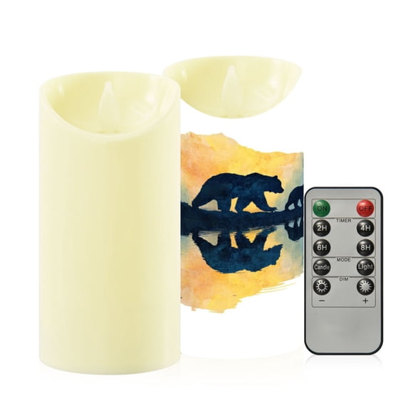 2PCS Medium Flameless Candles Lamp Flameless Candles Slanted Candle ...