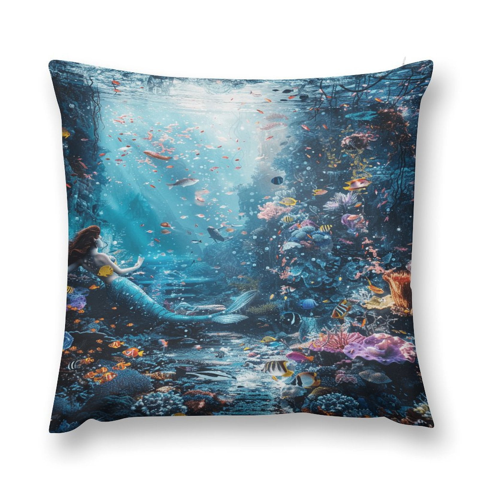 2PCS Mermaid Glitter Fish Scale Girls Throw Pillow Covers 18x18 ...