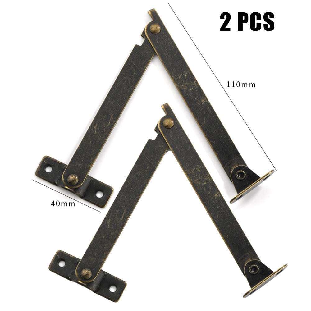 2PCS Metal Lid Support Hinges Stay Antique Bronze Iron decor hinge Box ...