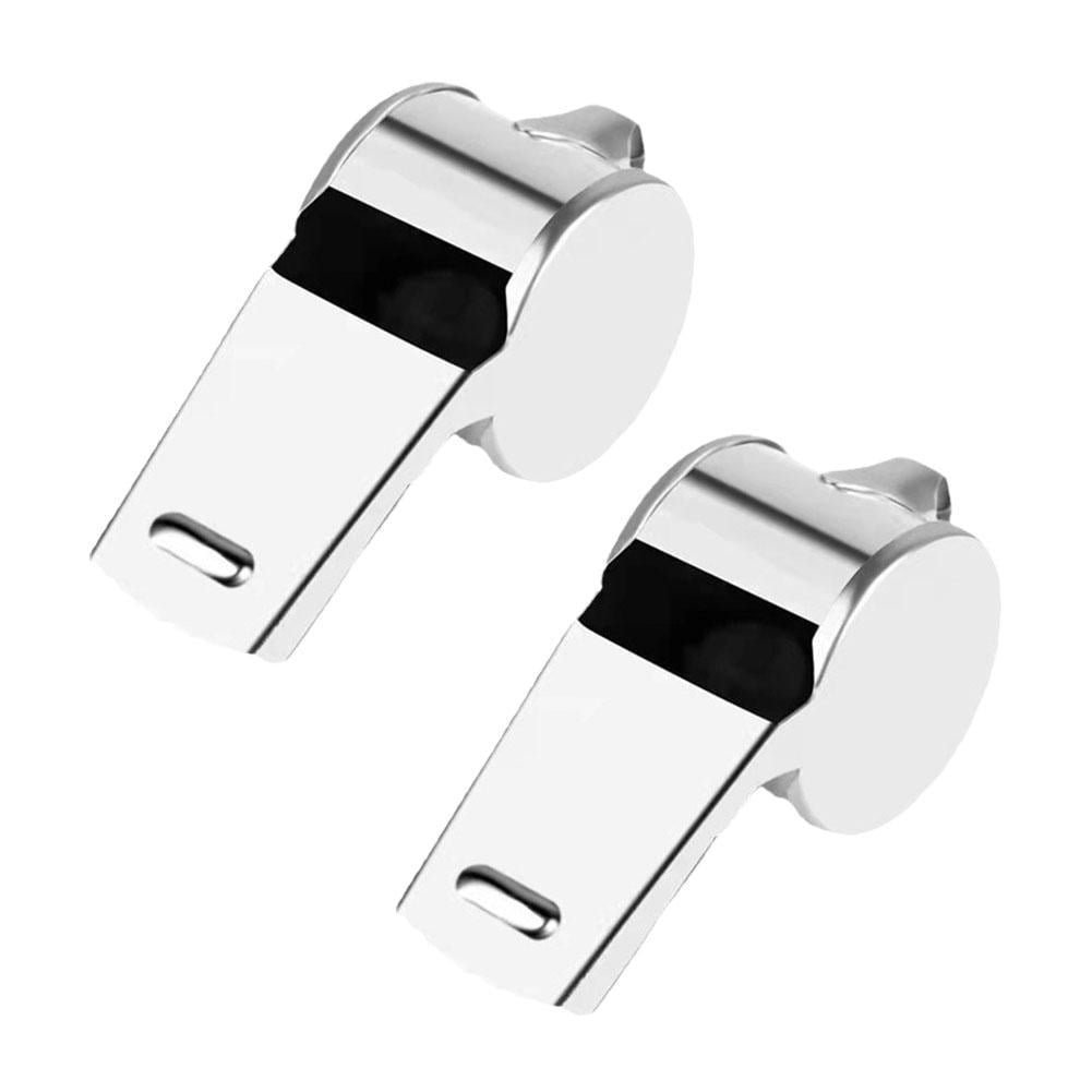 2PCS Metal Referee Whistle Stainless Steel Extra Loud Whistle for Sch ...