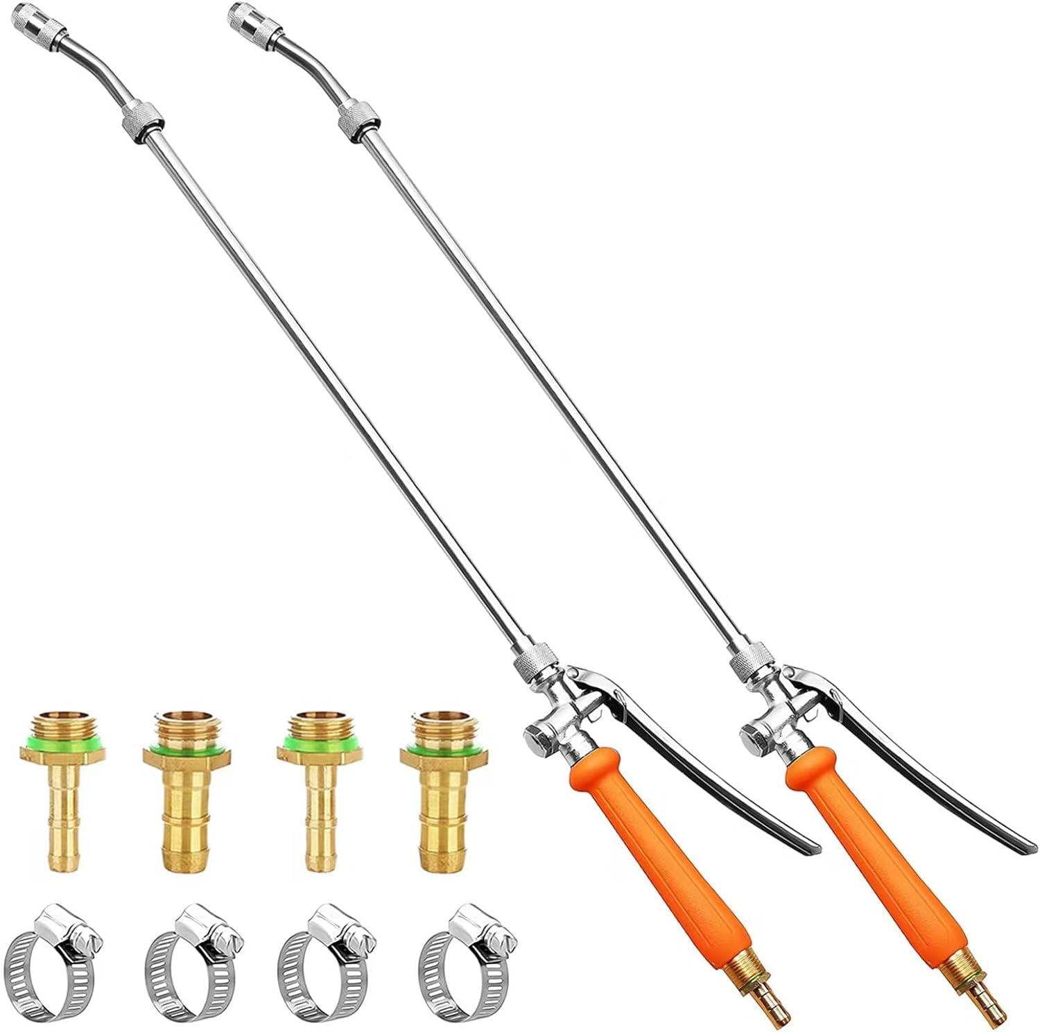 2PCS All Metal Replacement Sprayer Wand,1/4" & 3/8" Brass Barb Sprayer ...
