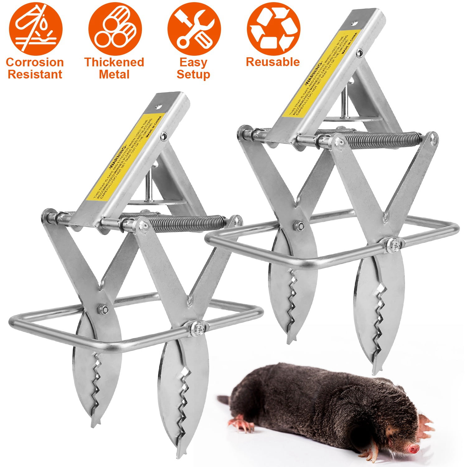 Customer reviews for 2PCS Metal Scissor Jaw Mole Trap Reusable Easy ...