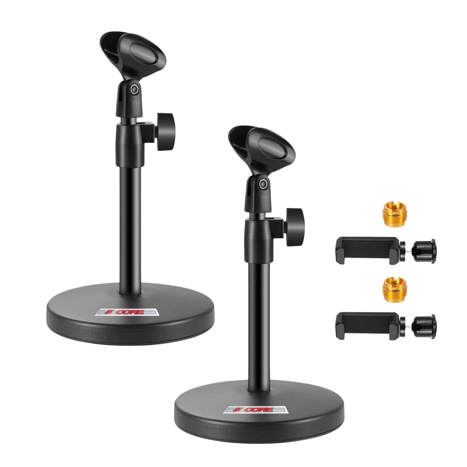 2PCS Mic Stand 3 in 1 Desktop Microphone Stands Adjustable Table ...