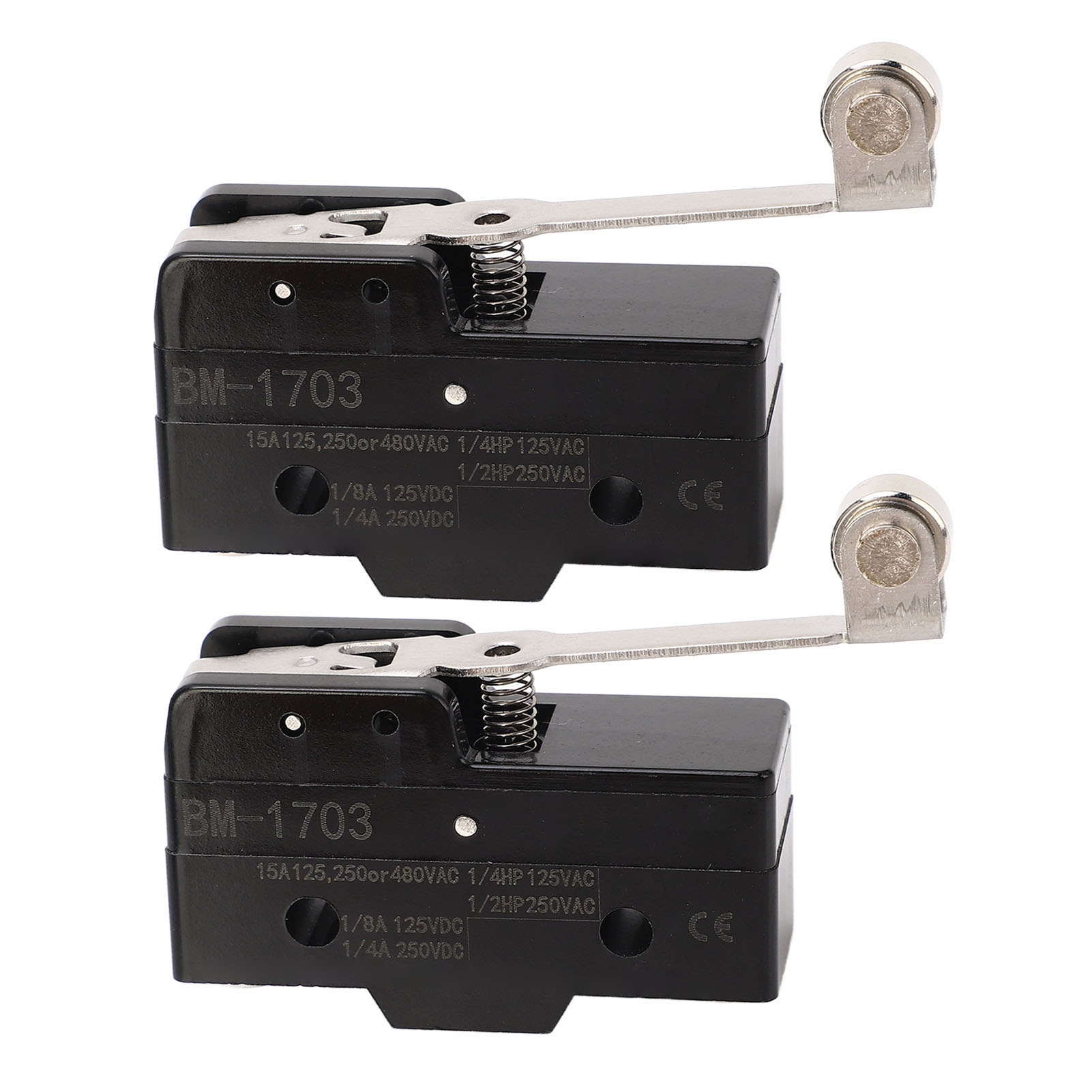 2PCS Micro Limit Switches Copper Conductor Silver Contact Hinge Roller ...