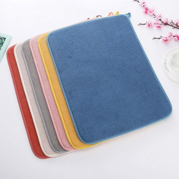 2PCS Microfiber Dish Drying Mat, Quick Absorbent Pad Fiber Draining ...