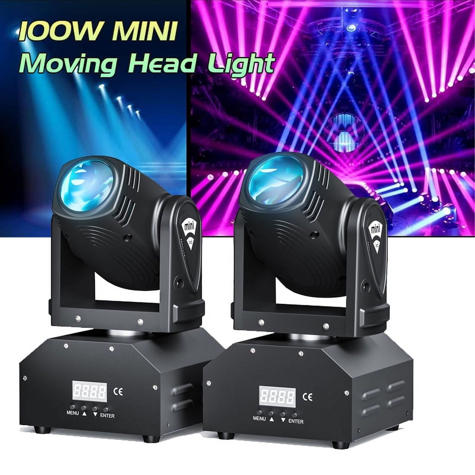 2PCS Mini LED Moving Head RGBW Stage Lighting Spot Light with DMX 512 ...