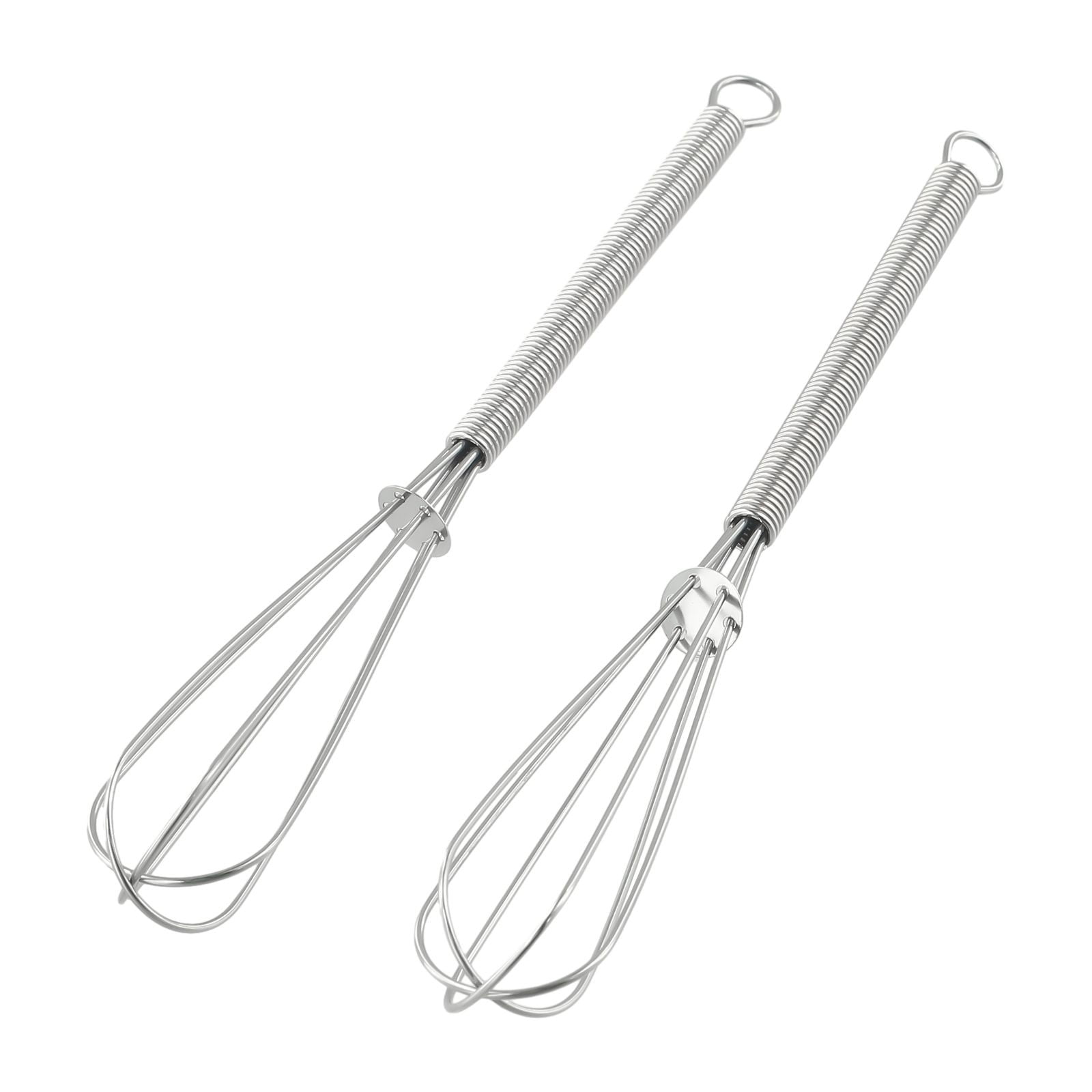 2PCS Mini Small Stainless Steel Balloon Wire Whisk Set Whip Mix Stir ...