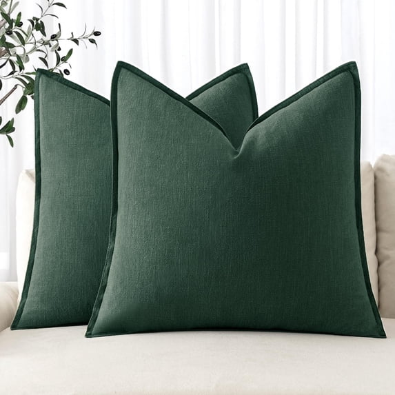 2PCS Modern Boho Linen Throw Pillow Covers - 20x20 Inch Neutral ...