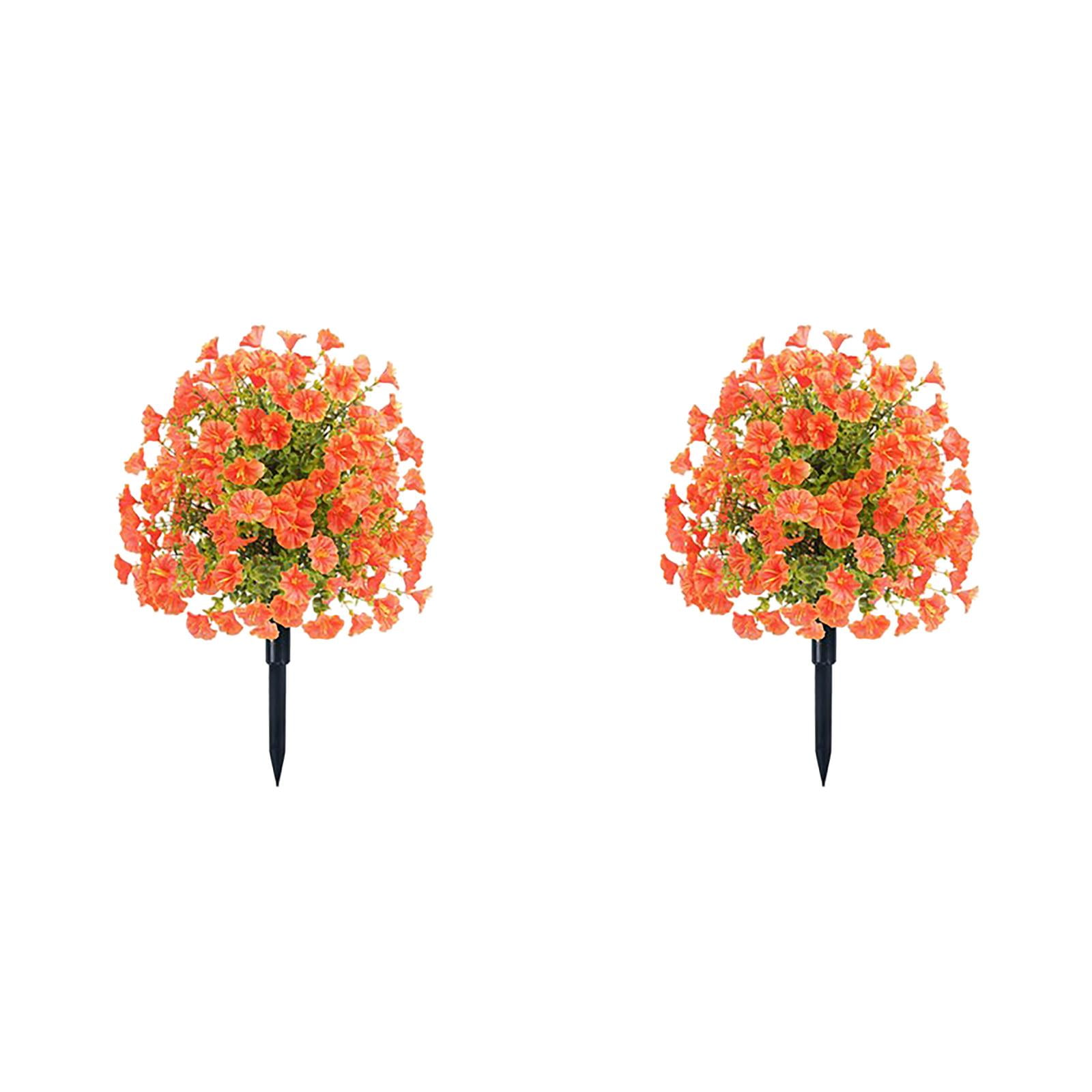 2PCS Morning Glory Artificial Topiary Tree - 21.6" UV Resistant Faux ...