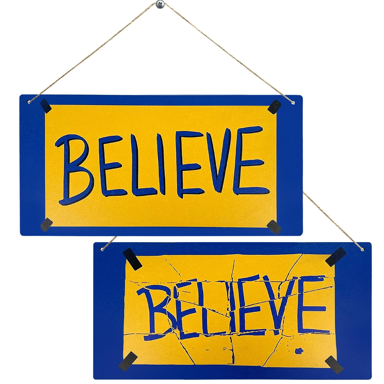 2PCS Motivational Believe Signs, HMF23 TV Show Home Office Front Door ...