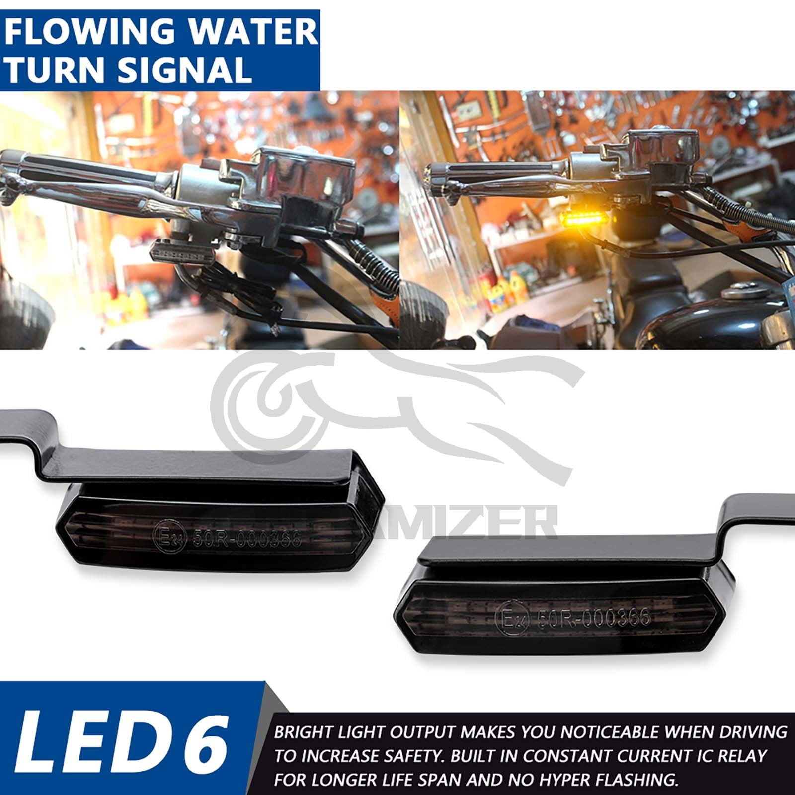 2PCS Motorcycle Mini LED Turn Signal Light Handlebar Blinker Indicator ...