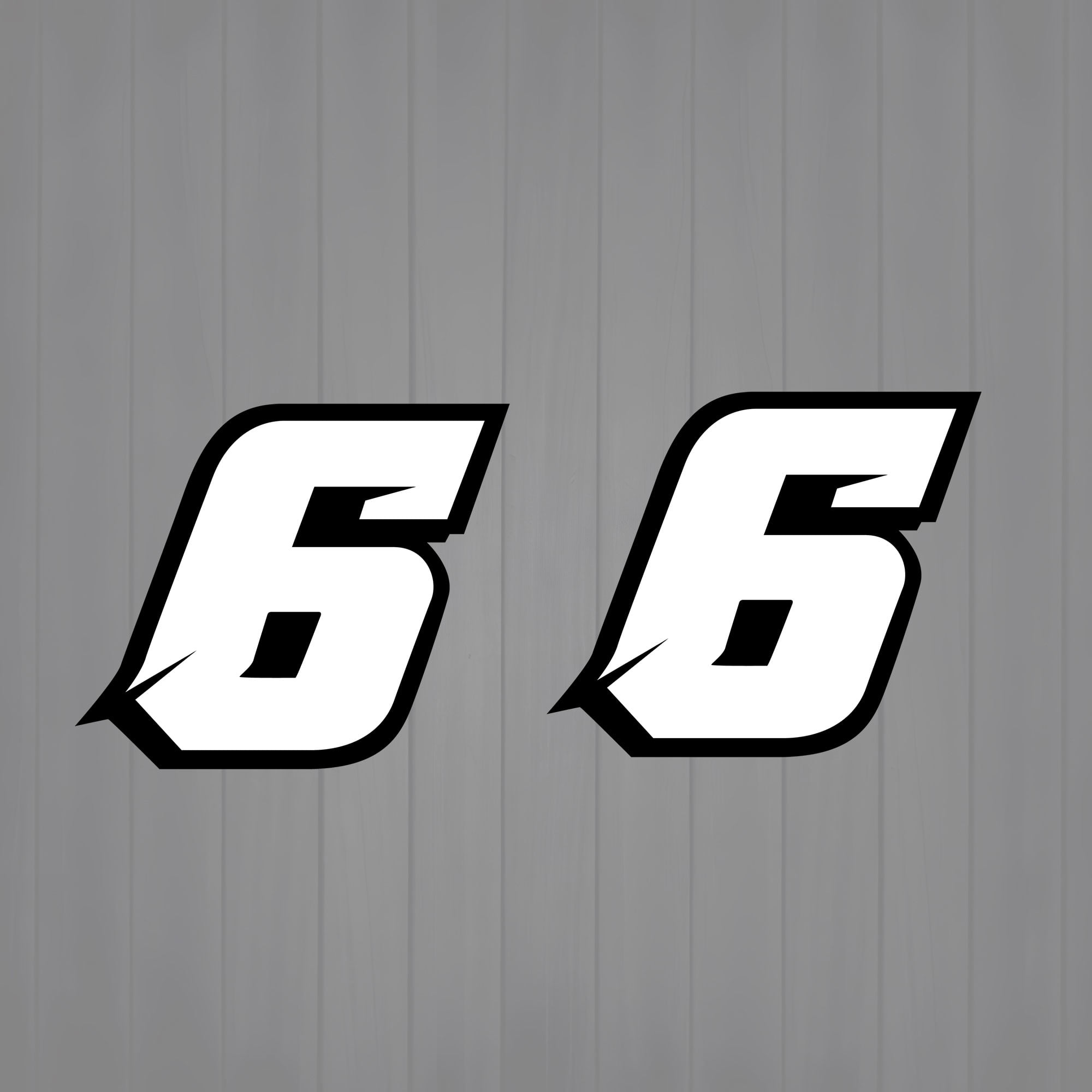 2PCS Motorcycle Racing Arabic Numbers Stickers DIY Refit Reflective ...