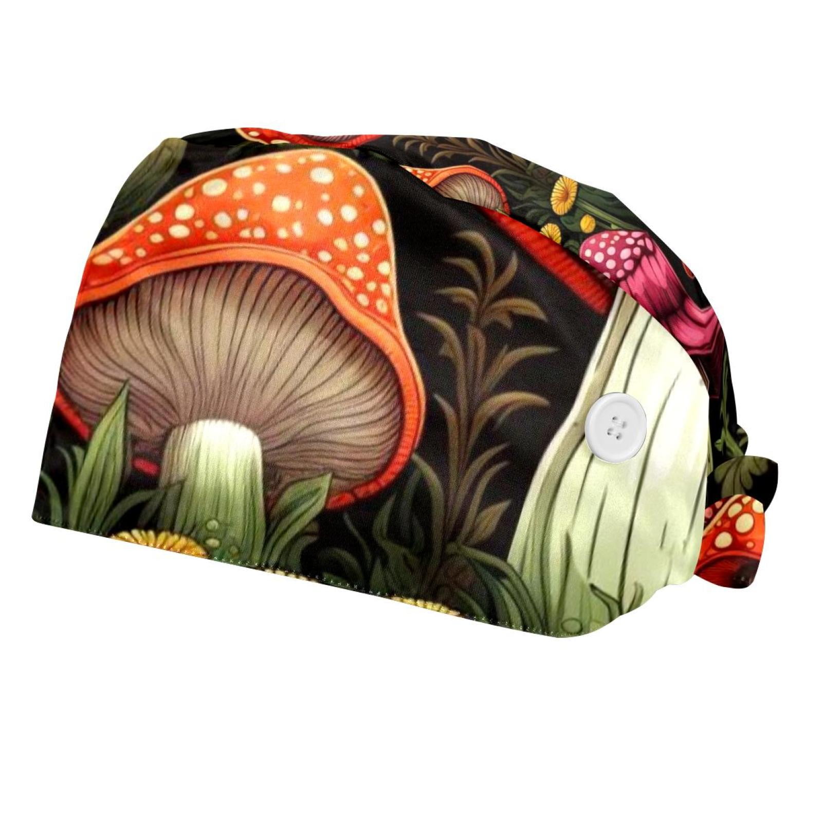 2PCS Mushroom Working Cap with Button, Women Men Work Hat - Walmart.com