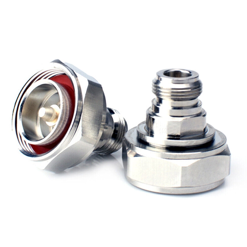 2Pcs N Female to 7/16 DIN Male RF Coaxial Converter Coax Adapter N-DIN ...