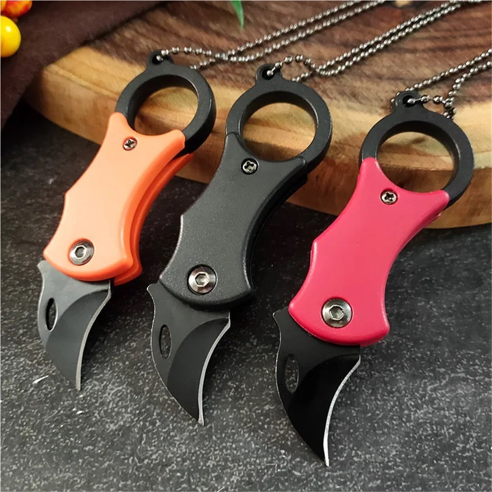 2PCS NEW Mini Keychain Pocket Knife Stainless Steel Camping Small Mini ...