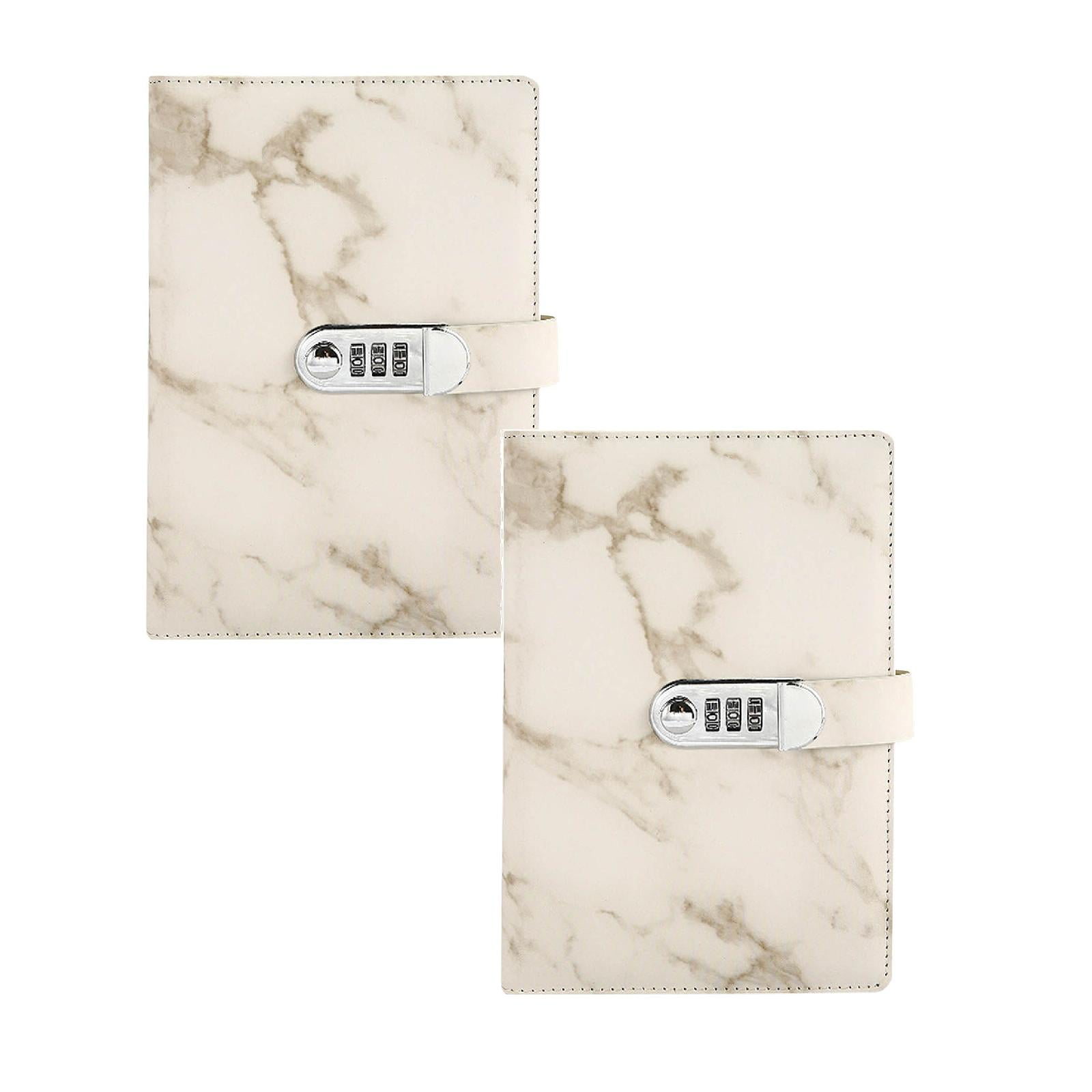 2PCS NGHnuifg Creative Password Lock Journal Pu Leather Combination ...