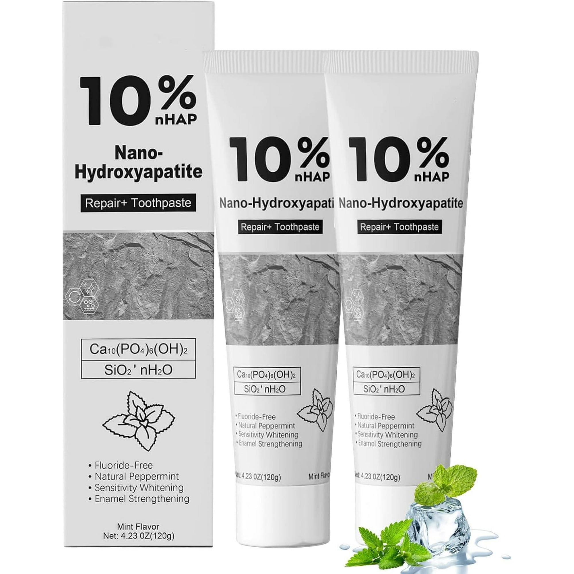 2PCS Nano Hydroxyapatite Toothpaste 10% Hydroxyapatite Appropriate For ...
