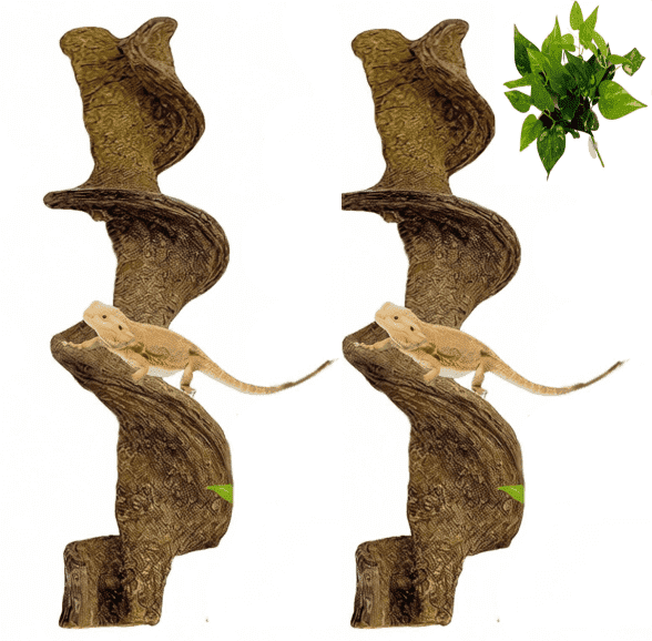 2PCS Natural Reptile Climbing Branches Decor,1.8-2.25" Thick Natural ...