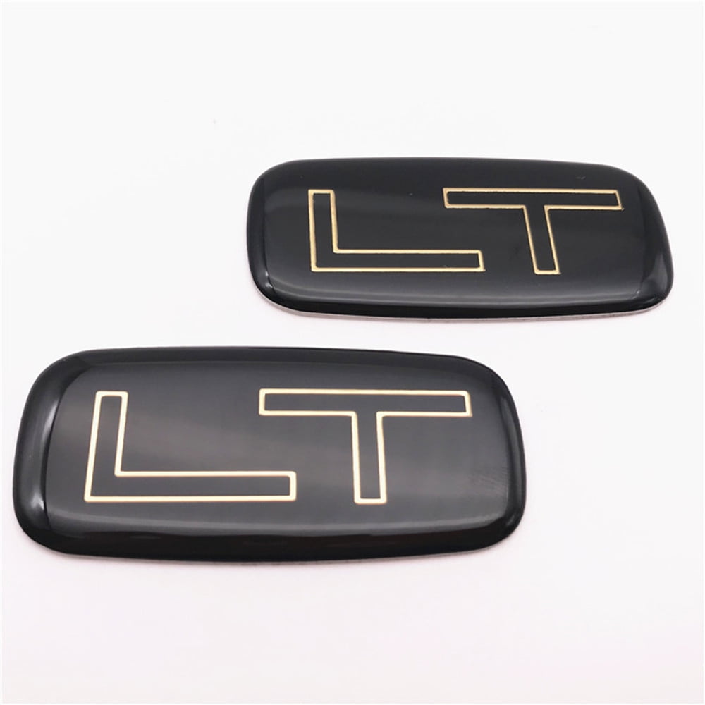 2PCS New Black Gold LT Letter Badge Decal Car Fender Side Emblem ...