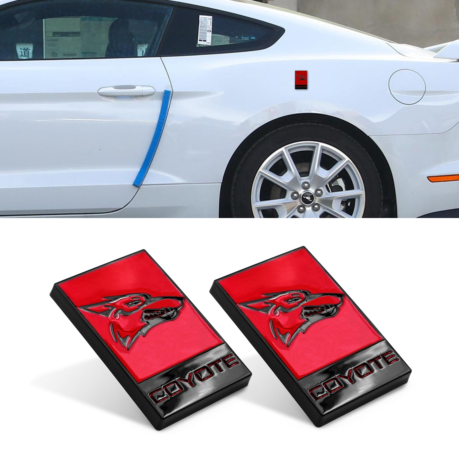 2PCS New Styling Black Red Coyote Logo Decal Fit for Car Or Truck ...