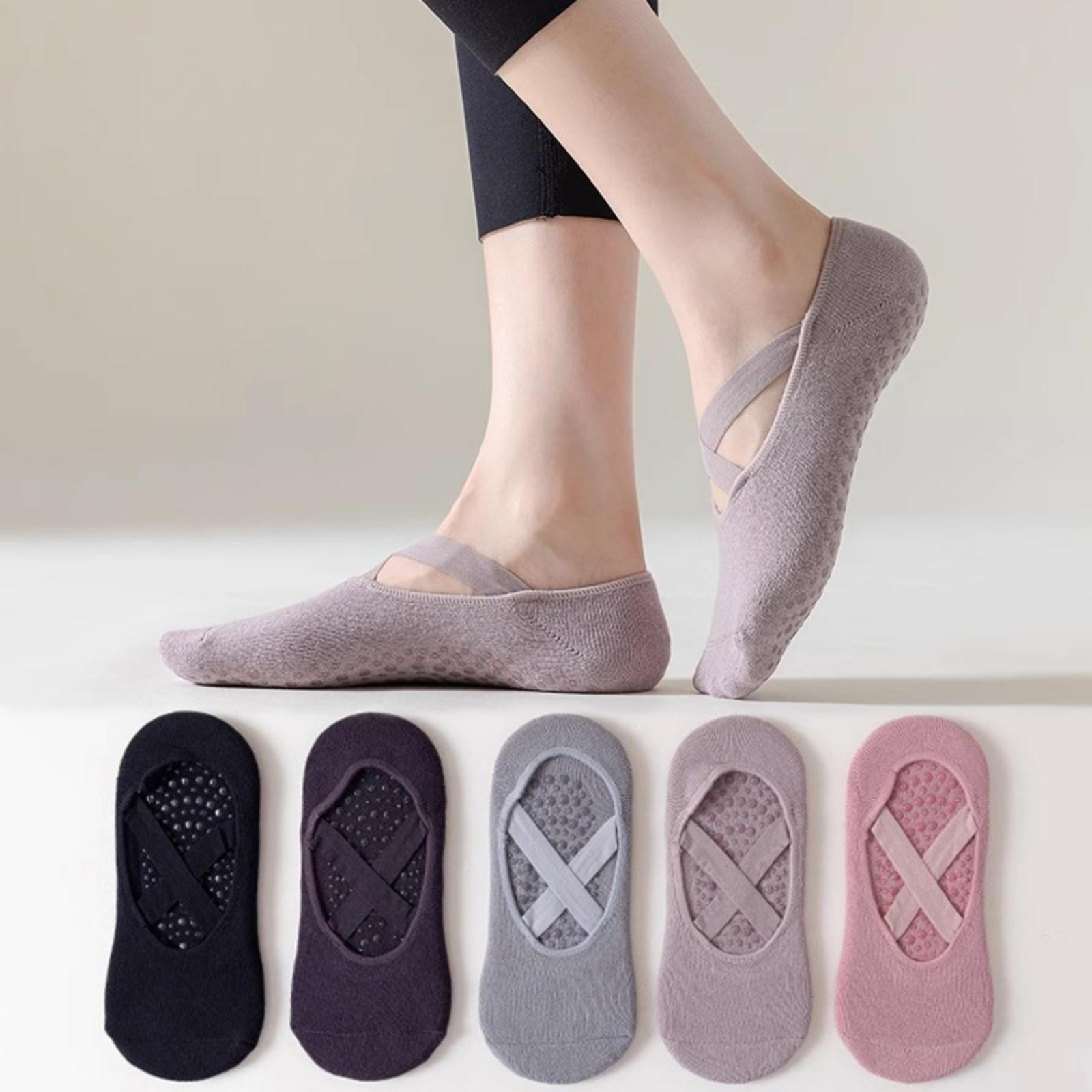 2PCS Non Yoga Socks Chloe Fashion Criss-Cross Grip Socks for Barre ...