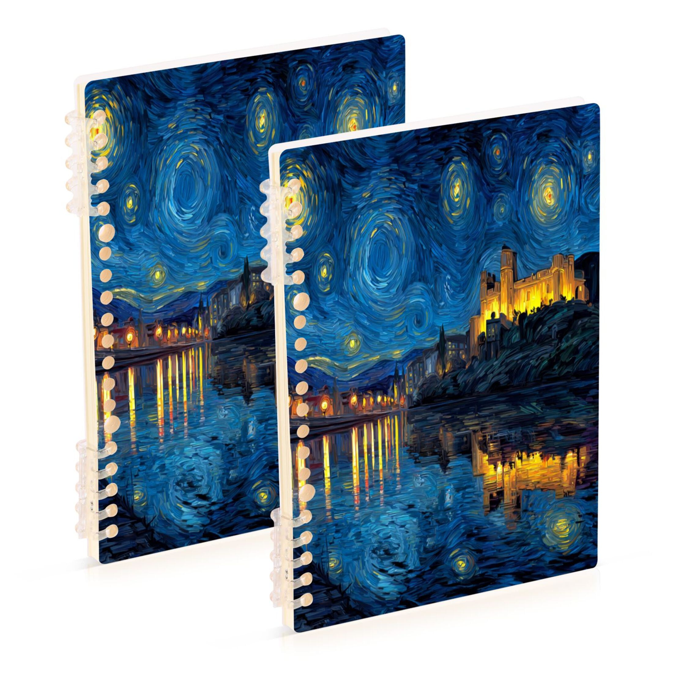 2PCS Notebook 8.3x5.7x0.4 Inch Journey Note Diary Hardcover Notebook 60 ...