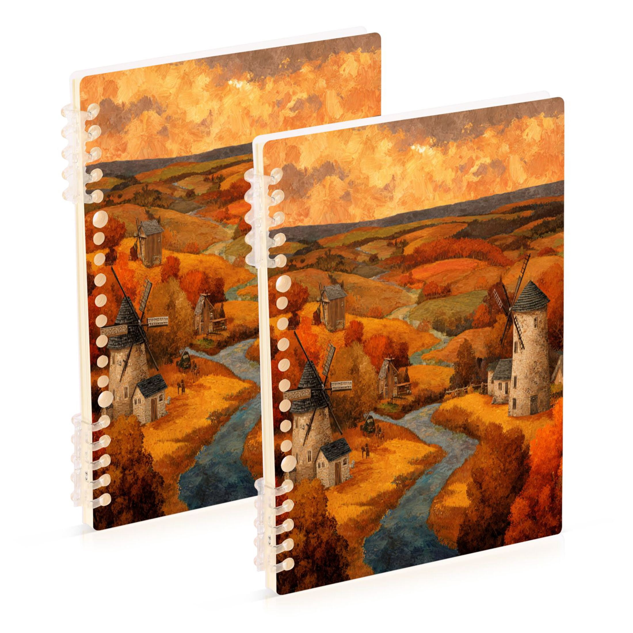 2PCS Notebook 8.3x5.7x0.4 Inch Journey Note Diary Hardcover Notebook 60 ...