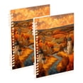 2PCS Notebook 8.3x5.7x0.4 Inch Journey Note Diary Hardcover Notebook 60 ...