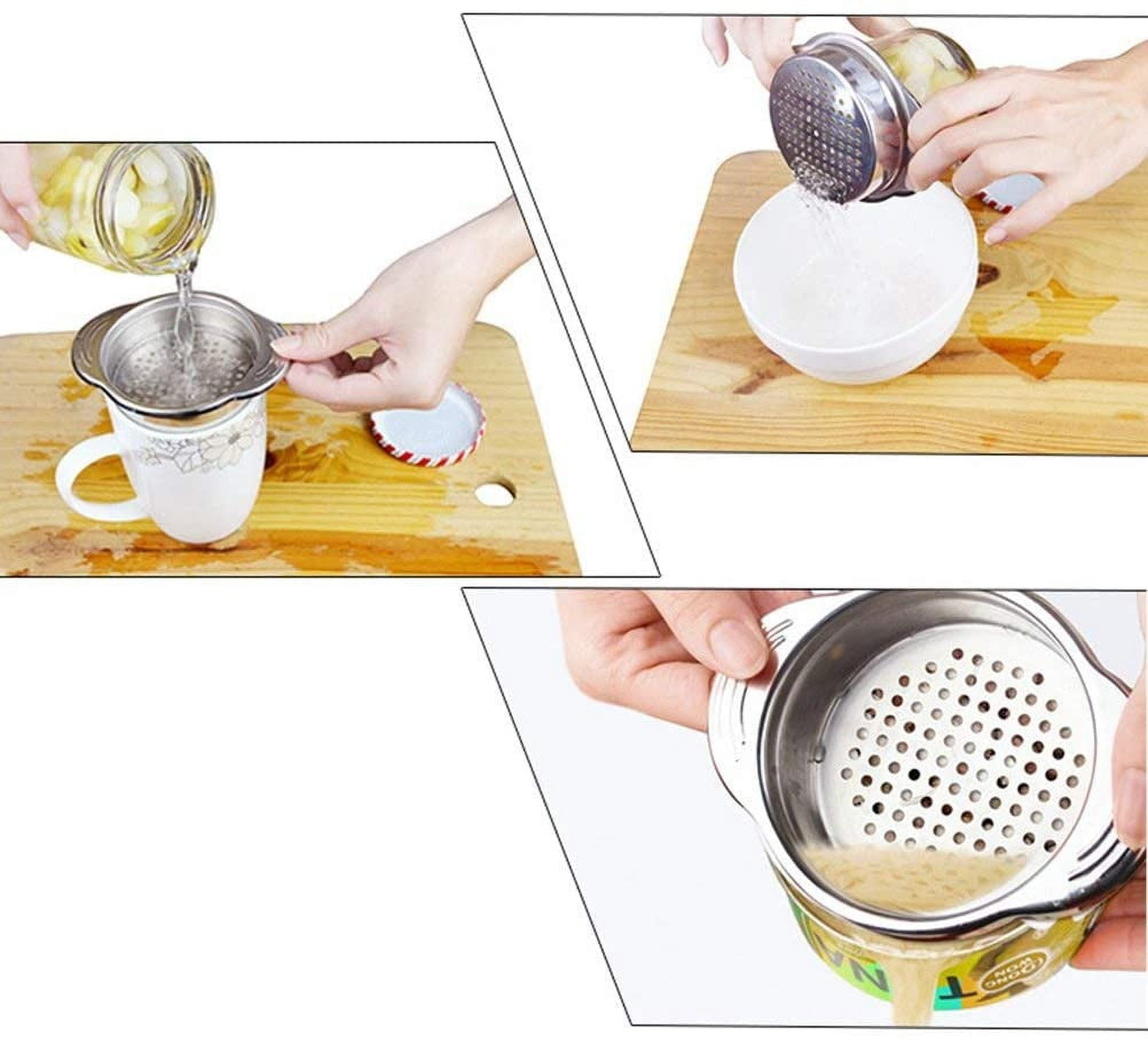 2PCS Oil Strainer, Silver Stainless Steel Food Can Strainer, Canning ...