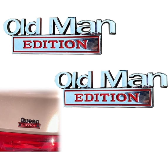 2PCS Old Man Edition 3D Emblem Sticker - Badge Durable Metal ...