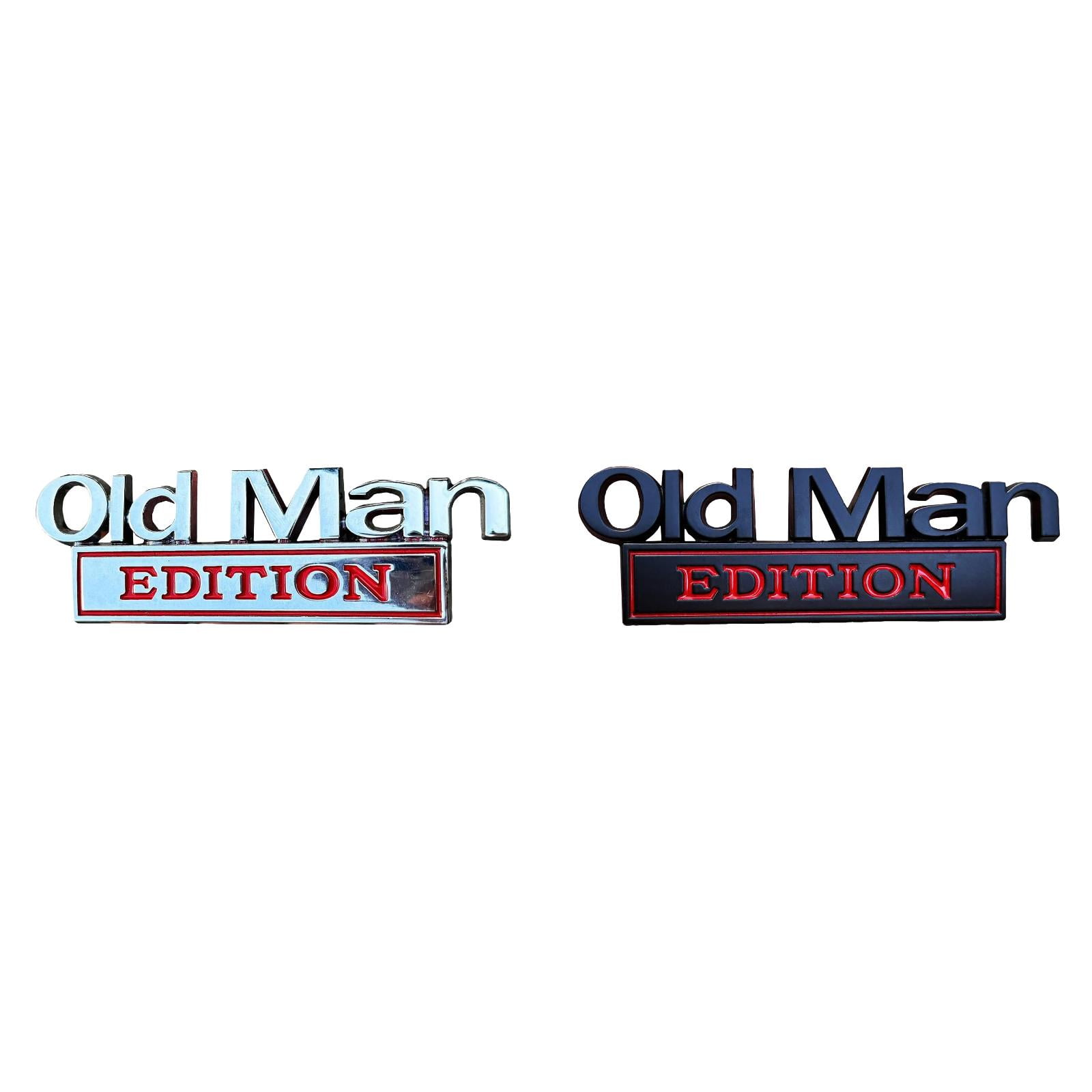 2PCS Old Man Edition Car Emblem 3D Metal Sticker Badge – Funny Edition ...