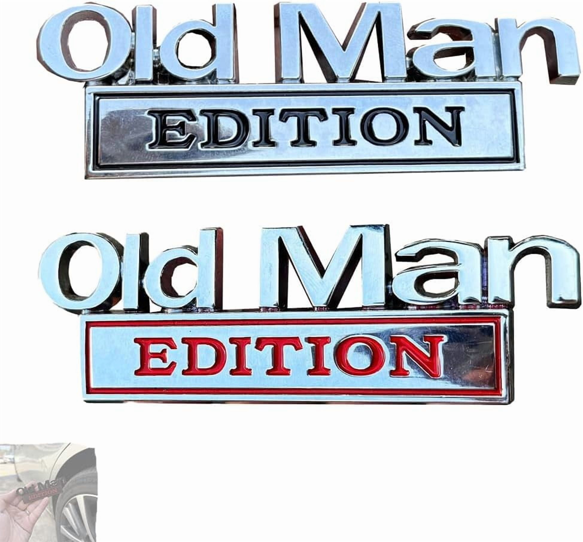 2PCS Old Man Edition Car Emblem, Funny Edition Nameplate Decal ...