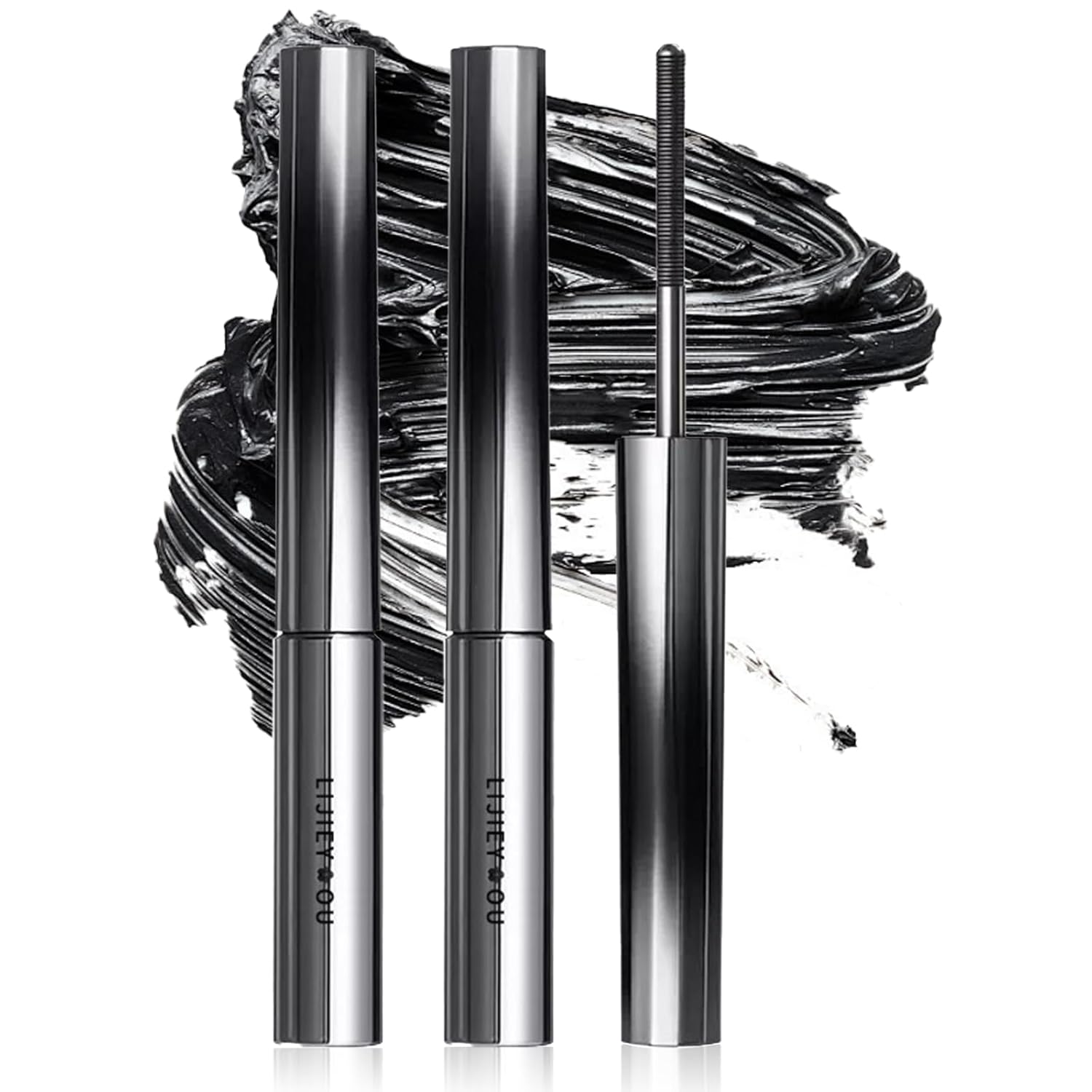 2PCS Olivia Blare Iron Wand Mascara Black Washable Metal Mascara ...