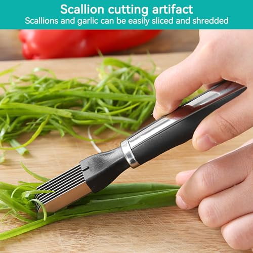 2PCS Onion Shredder, Green Onion Knife Stainless Steel Vegetable Cutter ...