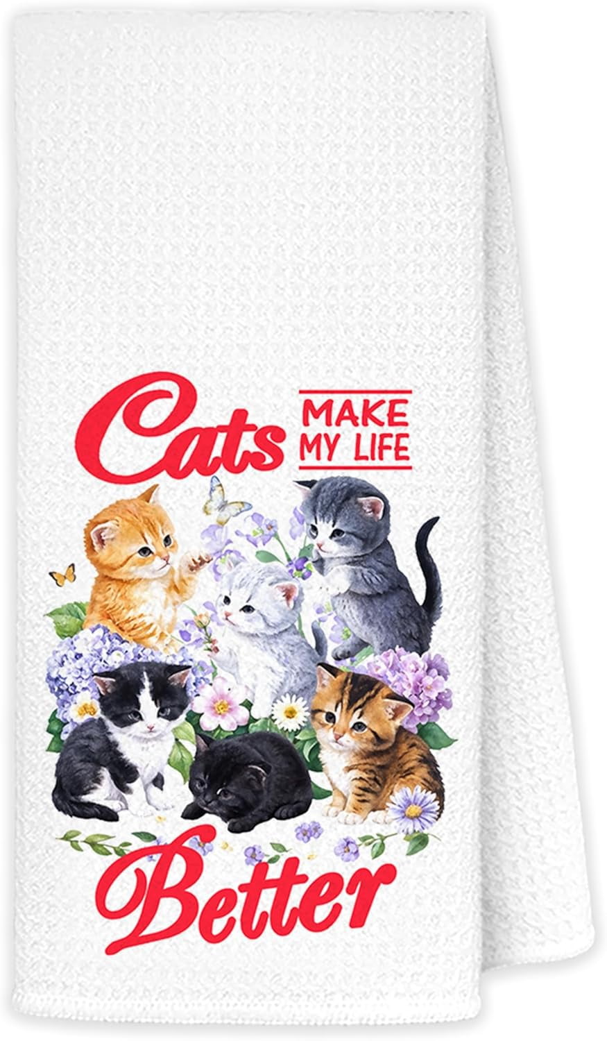 2PCS Orange Cat Kitchen Towels 16x24 Inch Cat Lovers Gifts Cute Funny ...