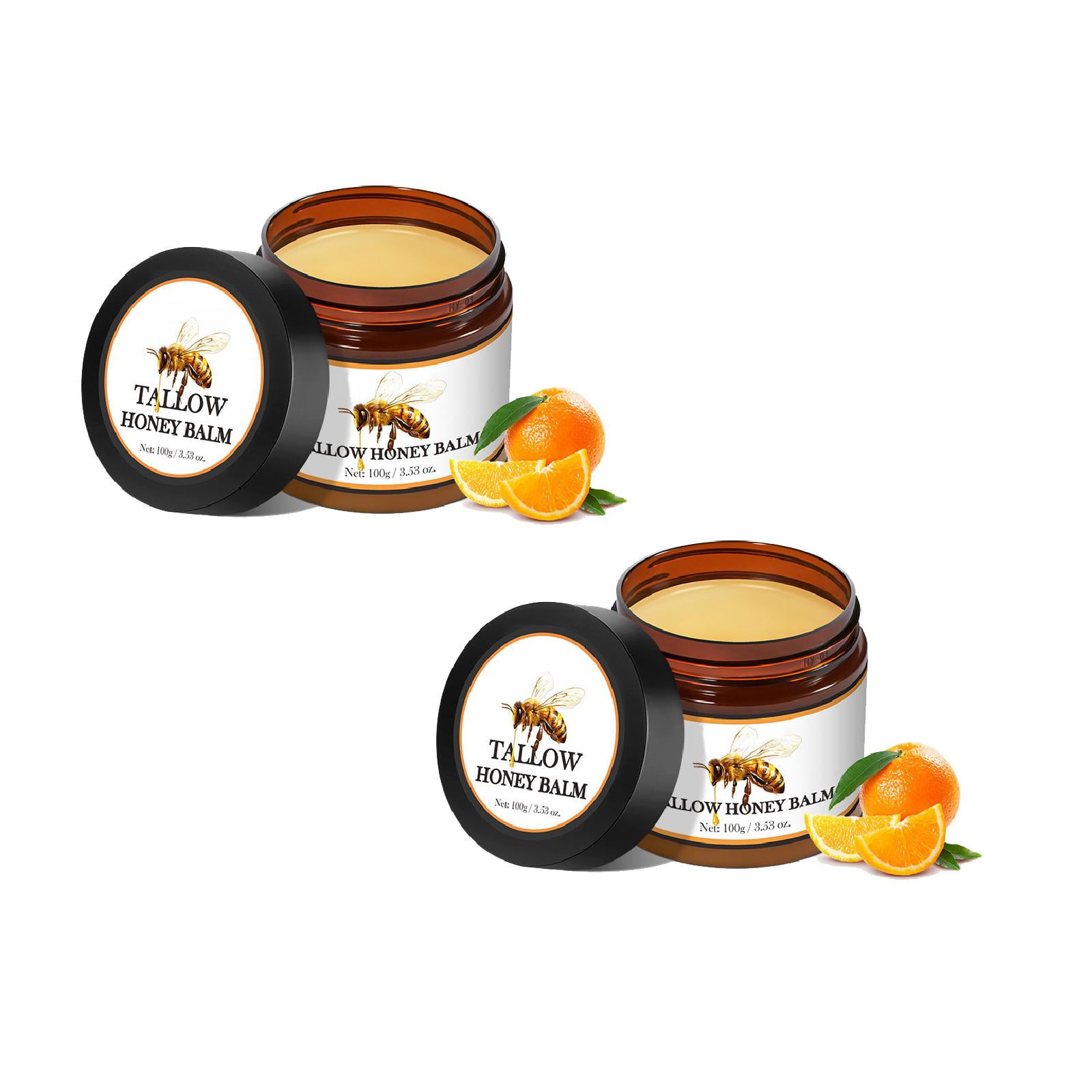 2PCS Organic Grass-Fed Beef Tallow Balm with Raw Honey - Moisturizing ...