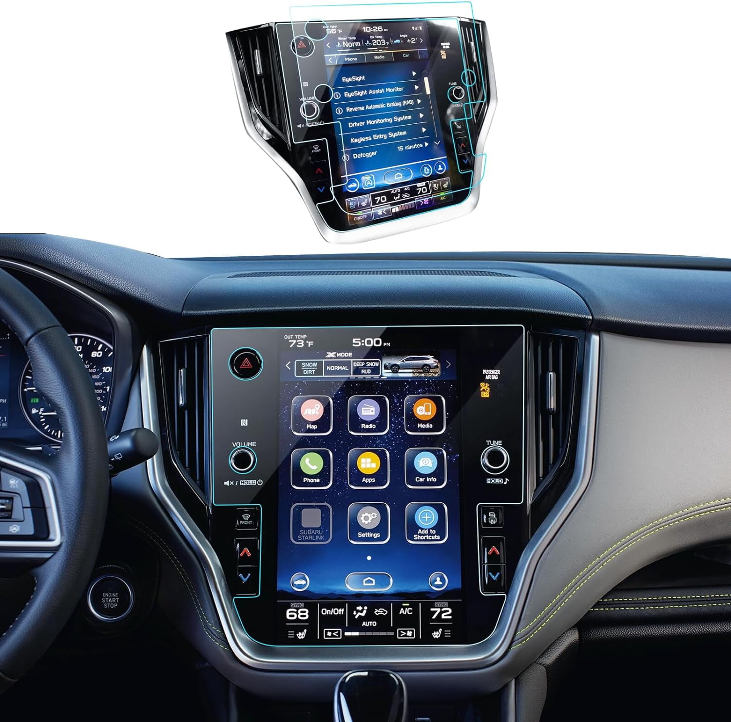 2PCS Outback Screen Protector for 2024 2023 2022 2021 2020 Subaru ...