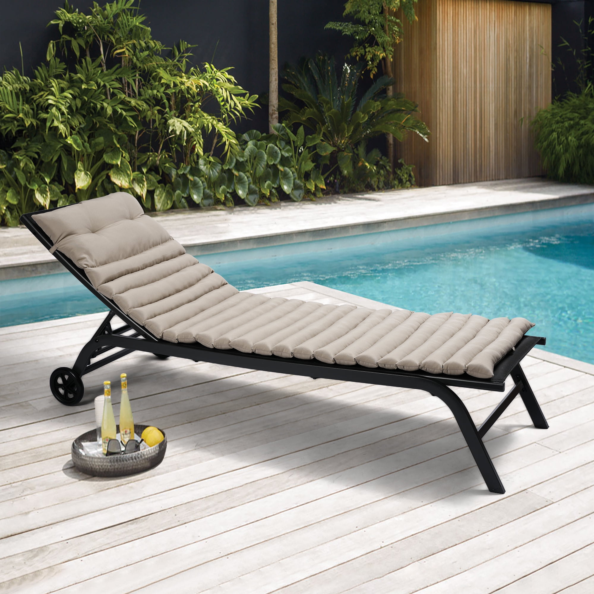 2PCS Outdoor Chaise Lounge Cushion Replacement, 73" Patio Furniture ...