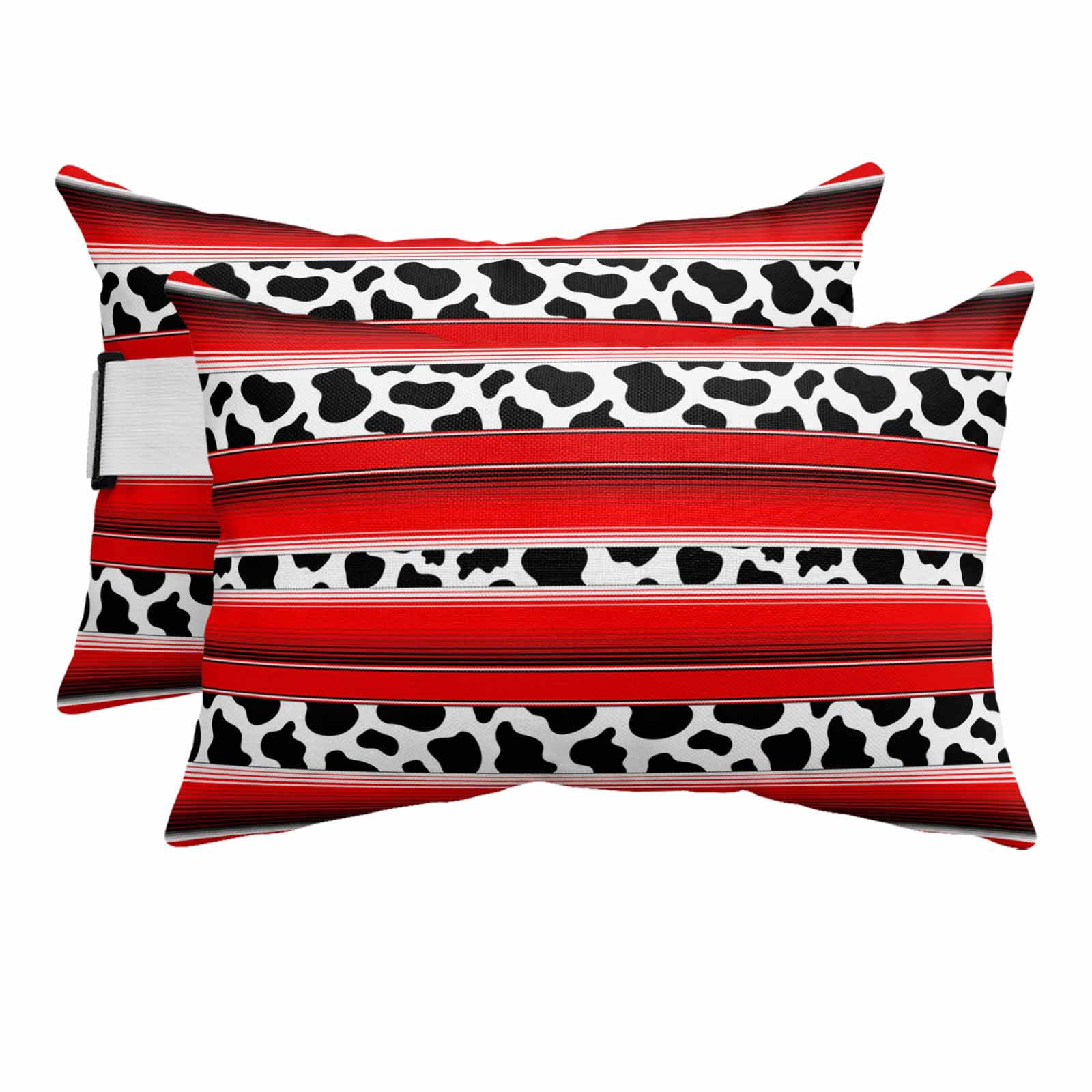 2PCS Outdoor Pillow for Chaise Lounge Chair Abstract Animals Milk Cow ...