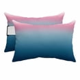 2PCS Outdoor Pillow for Chaise Lounge Chair Abstract Blue and Pink ...