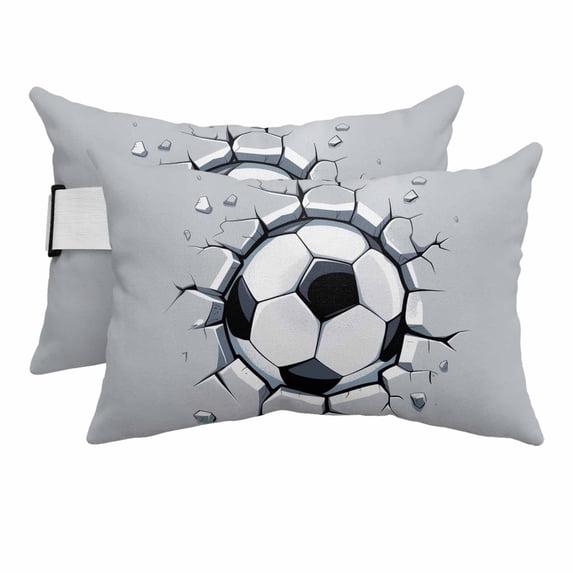 2PCS Outdoor Pillow for Chaise Lounge Chair Abstract Football ...