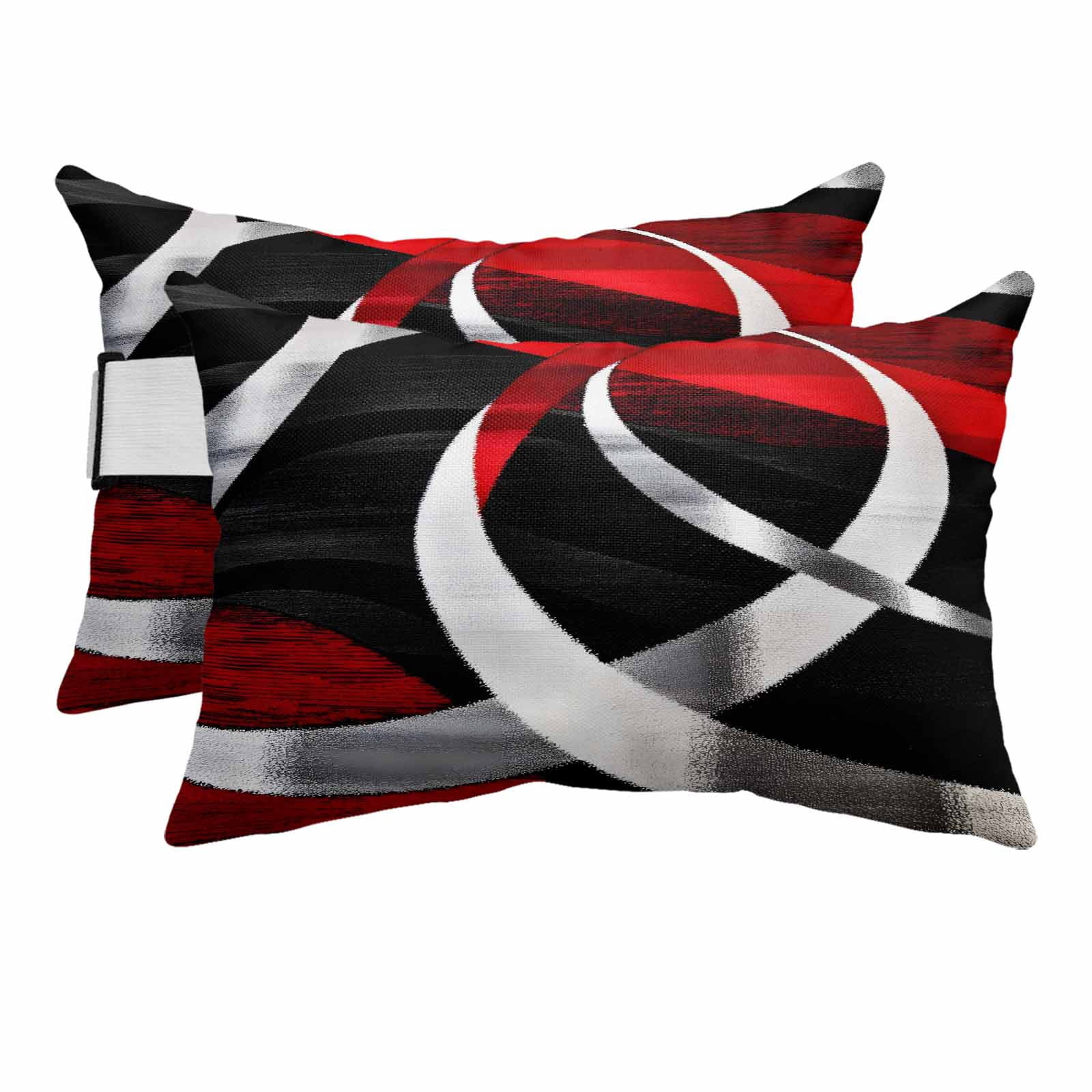 2PCS Outdoor Pillow for Chaise Lounge Chair Abstract Geometric Stripes ...