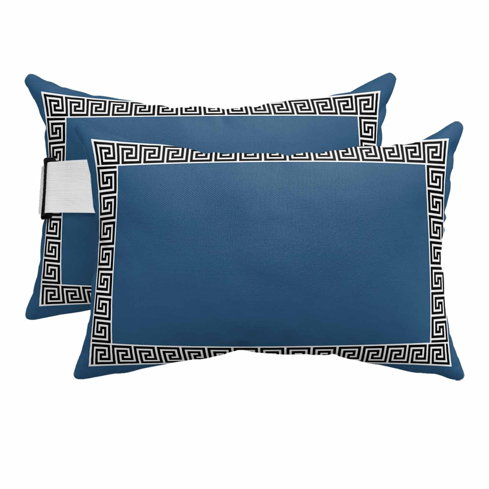 2PCS Outdoor Pillow for Chaise Lounge Chair Abstract Greek Inspired ...
